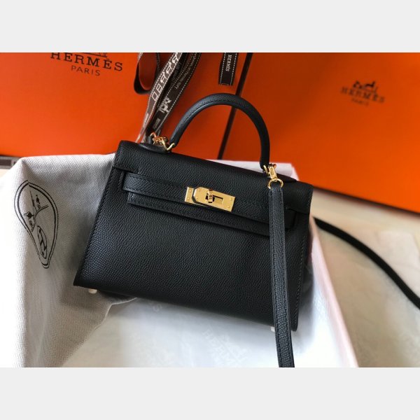 Hermes Mini Kelly Black Replica Handbag Epsom Leather – Borse Firmate ...