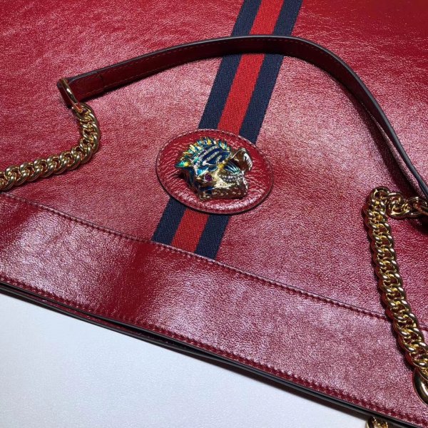 Gucci in pelle economica Best Python Rajah grande 537219 tote rossa ...